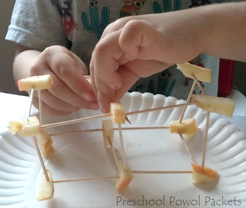 Apple Toothpick Tower Challenge! | Preschool Powol Packets