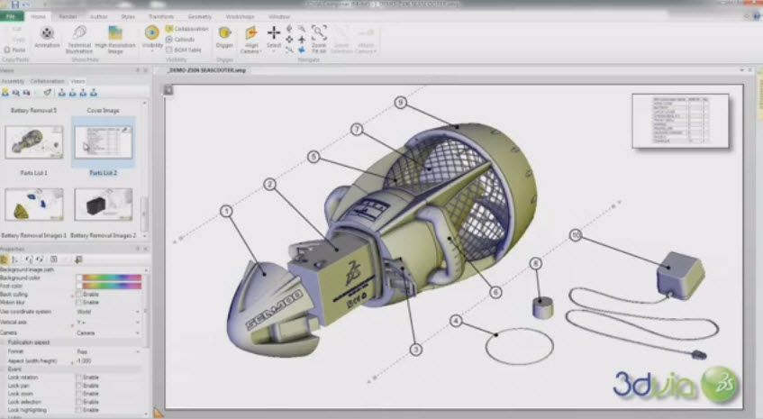 การทำงานด้านเอกสารDrawing การผลิต 3D Documentation SolidWorks Composer ...