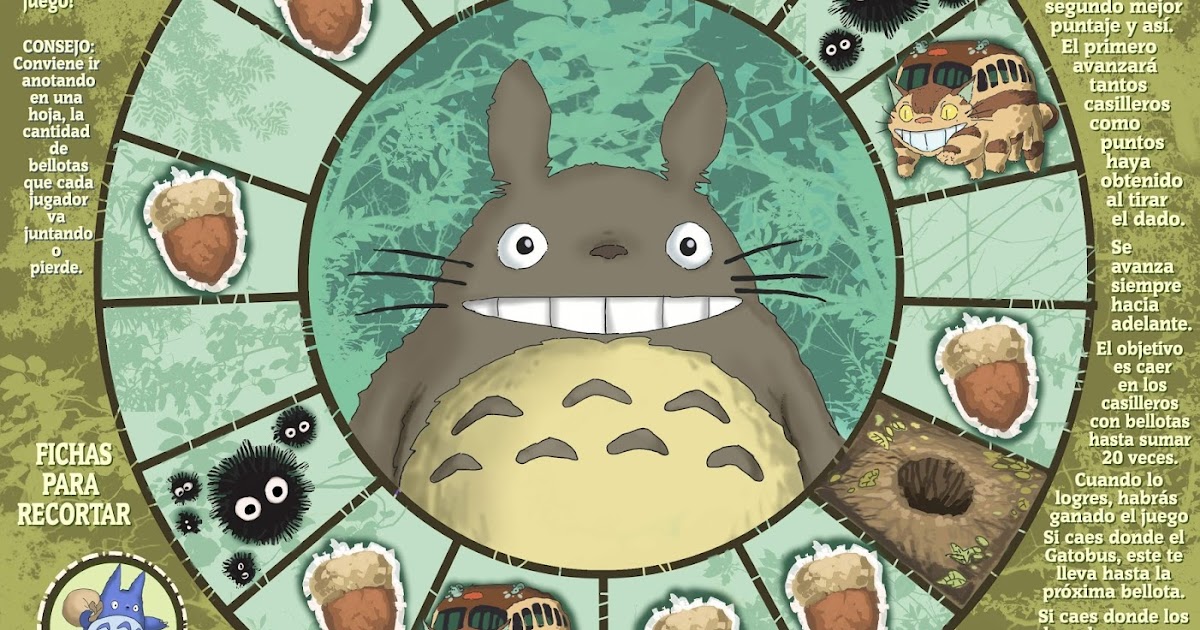 ilustraciones y fantasias: JUEGO DE TABLERO PARA IMPRIMIR: TOTORO Y UNA ...