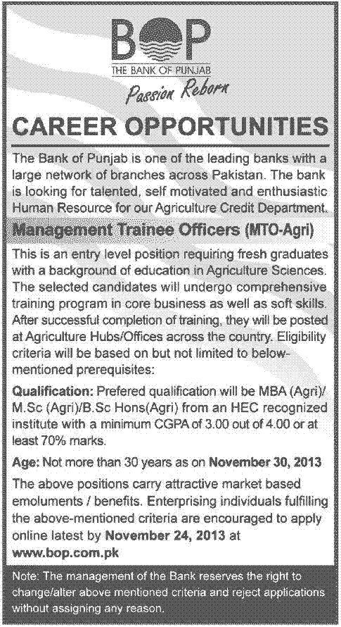 BOP Management Trainee Officers (MTO-Agri) - Latest Jobs, Videos ...