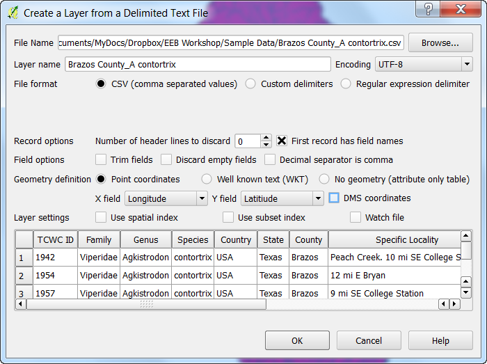 Membuka Delimited Text Layer Pada Quantum Gis Citragis