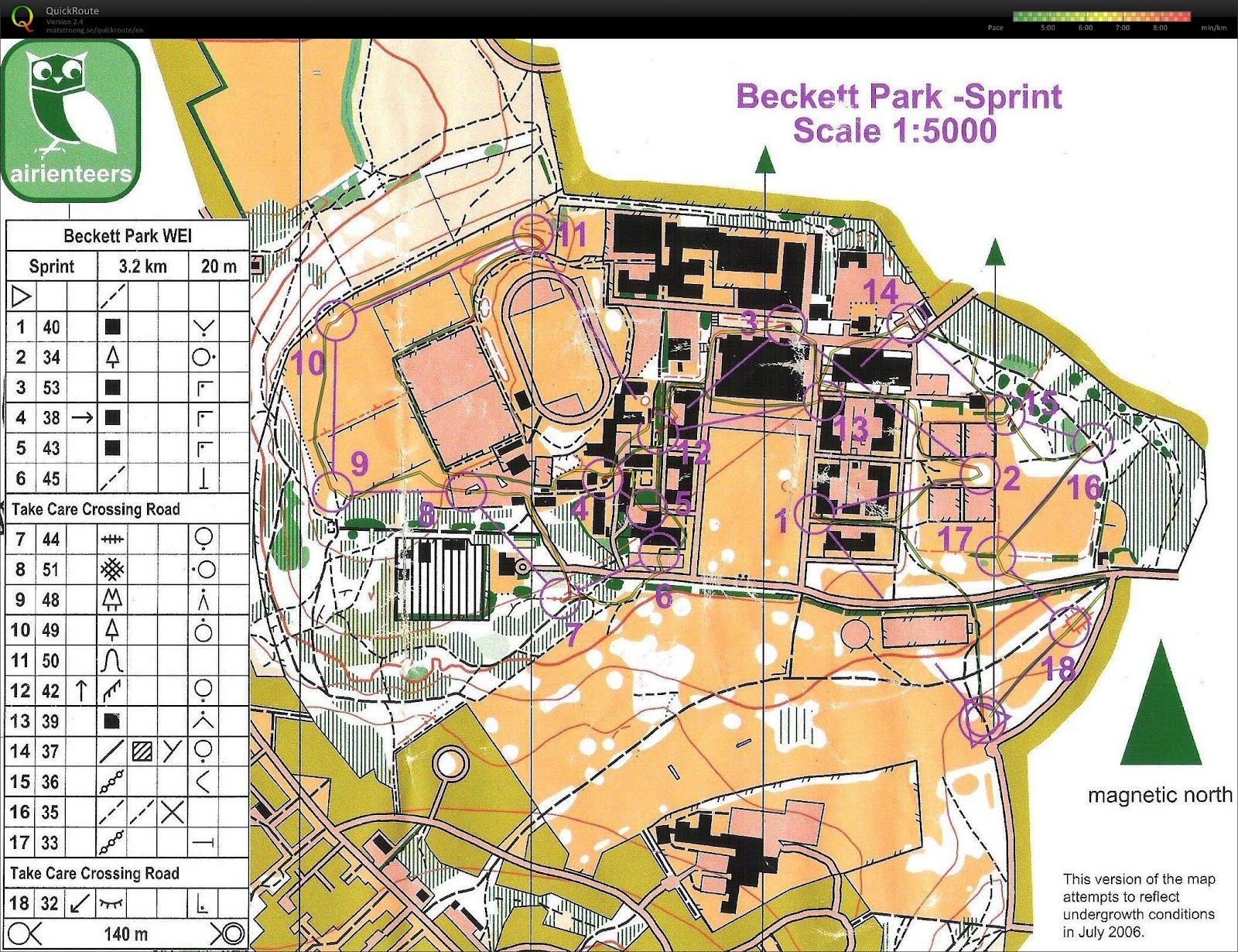 Orientēšanās kartes: Beckett Park (Leeds)