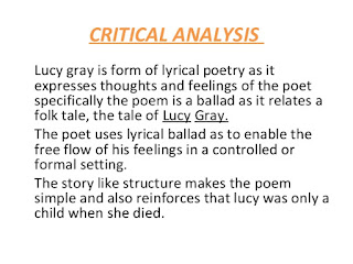 English Literature : Critical Analysis of Lucy Gray By William Wordsworth