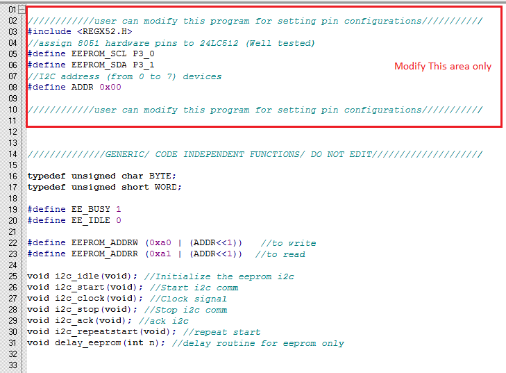 EEPROM Interfacing with 8051 using i2c (AT89C4051/AT89C51/AT89C52 ...