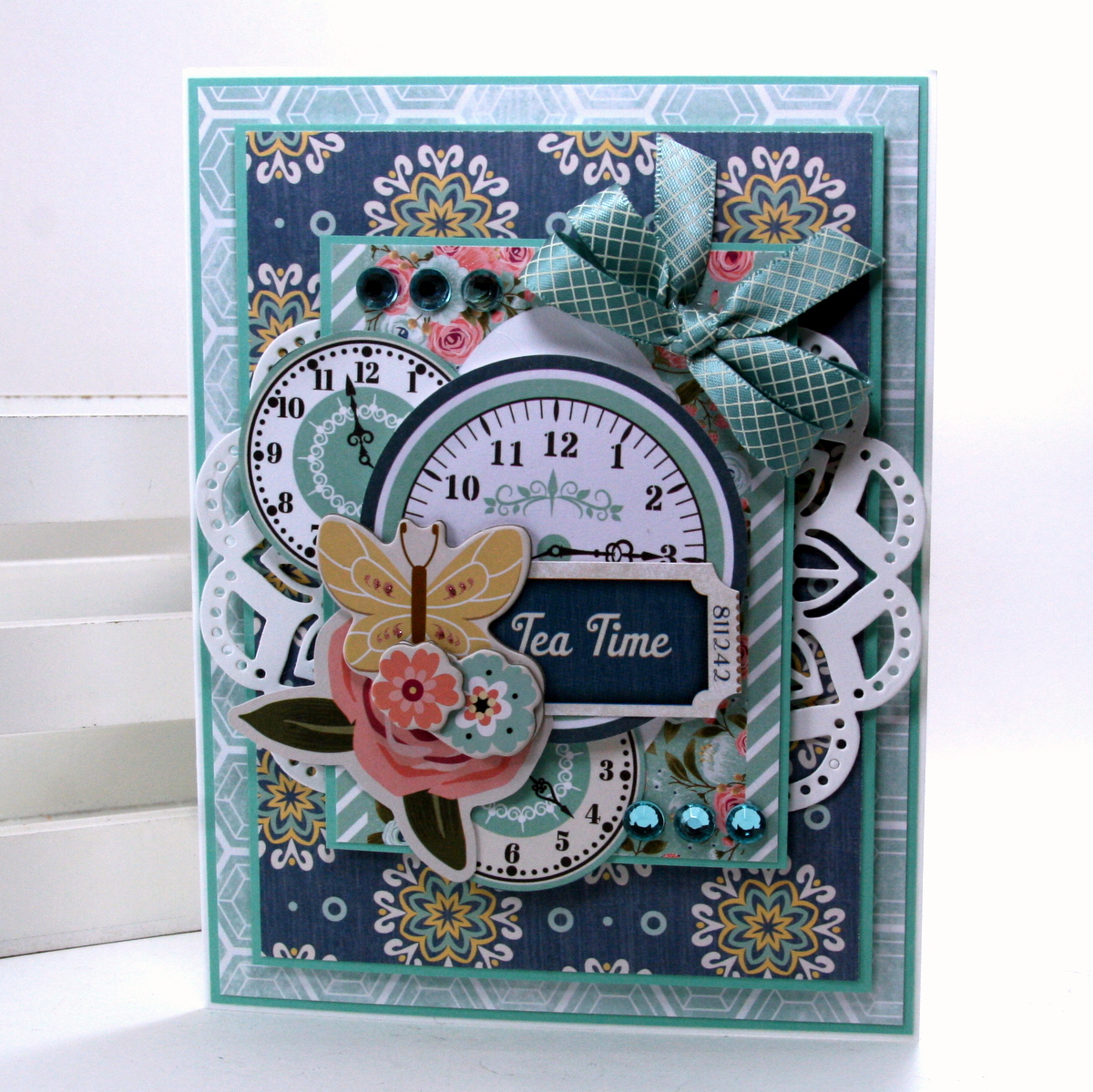 The BoBunny Blog: Early Bird Tea Time Greeting Cards with Ginny