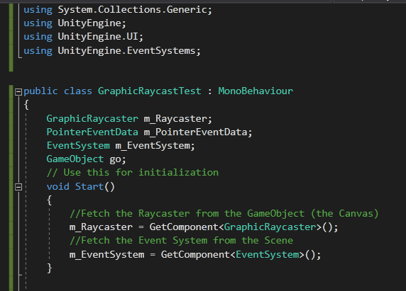 Graphic Raycaster In Unity