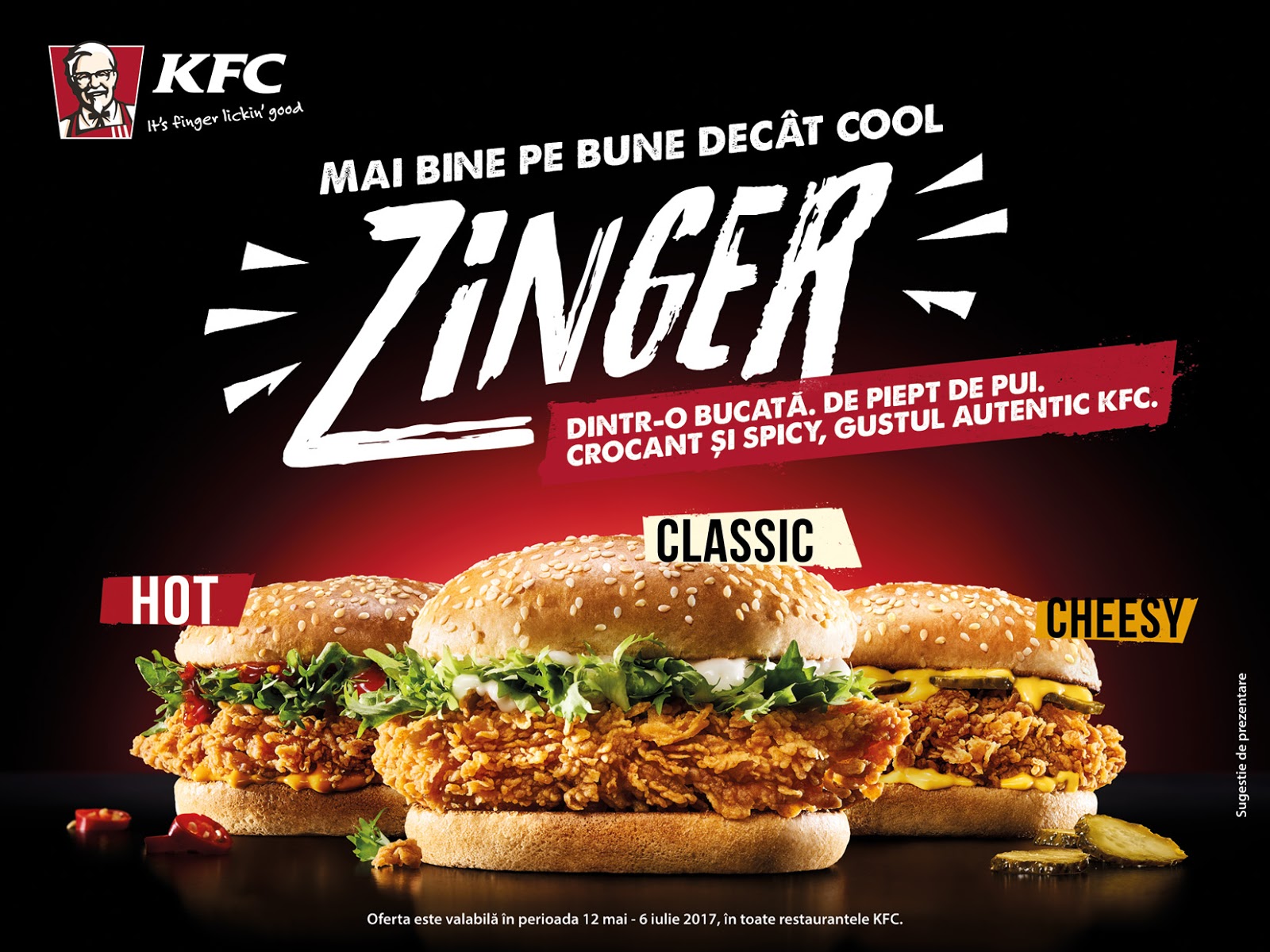 Mega Bacau: KFC relansează Zinger prin campania „Mai bine pe bune decât ...