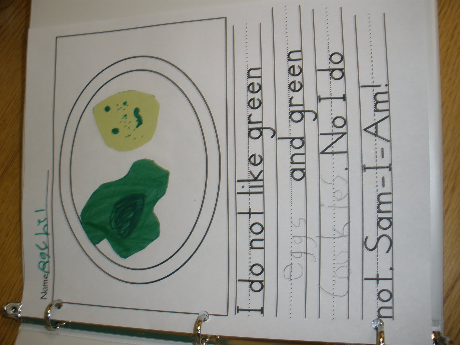 The Art of Teaching: A Kindergarten Blog: My Green Eggs And Ham Paper
