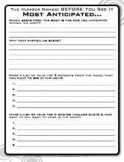 Hunger Games Lessons: Free Printables for 'The Hunger Games' Movie