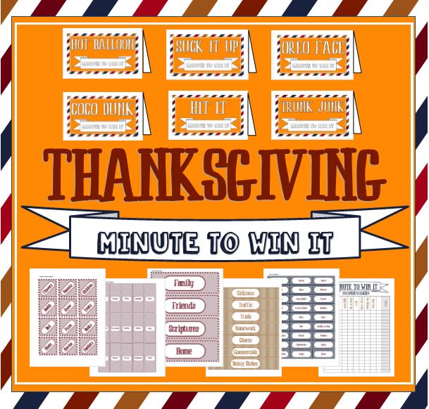 Primary Activity Ideas: Thanksgiving Minute To Win It