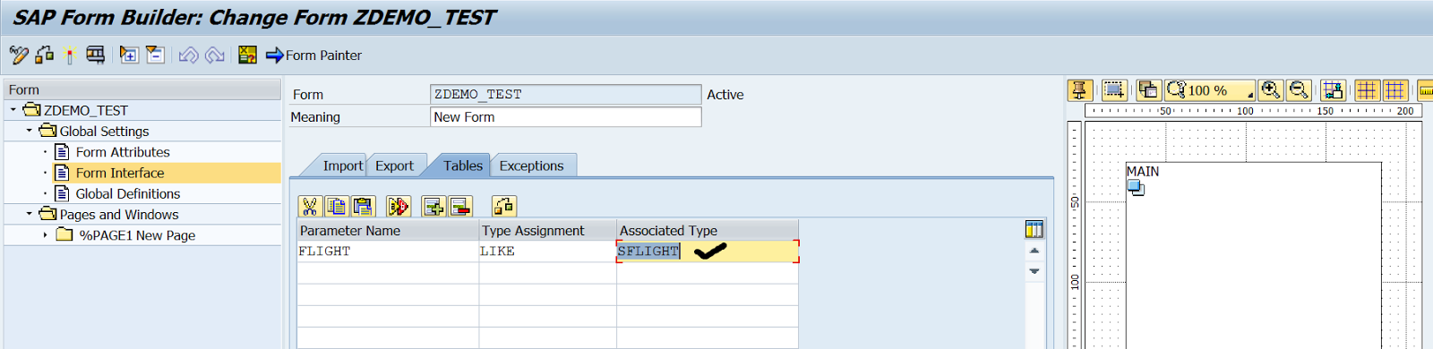 TECHSAP : 12.Smartform : Passing data from driver program to Smartform interface