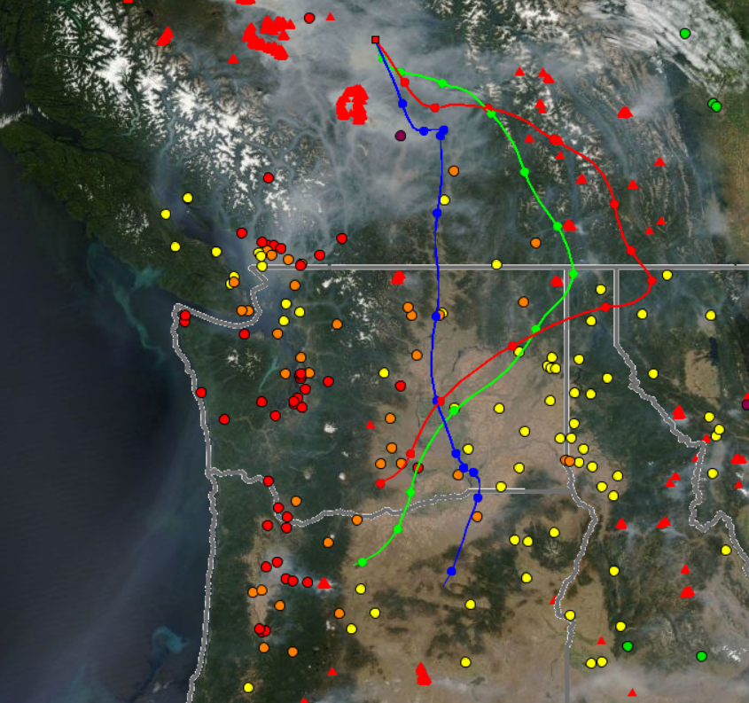 Washington Smoke Information: Mild recovery started. And paused