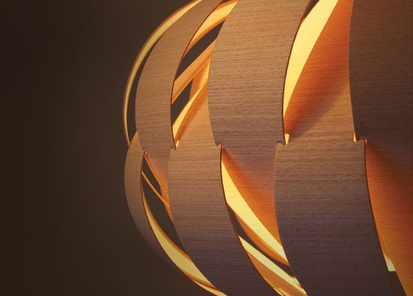 Ideias bem pensadas: Luminária com madeira flexivel!