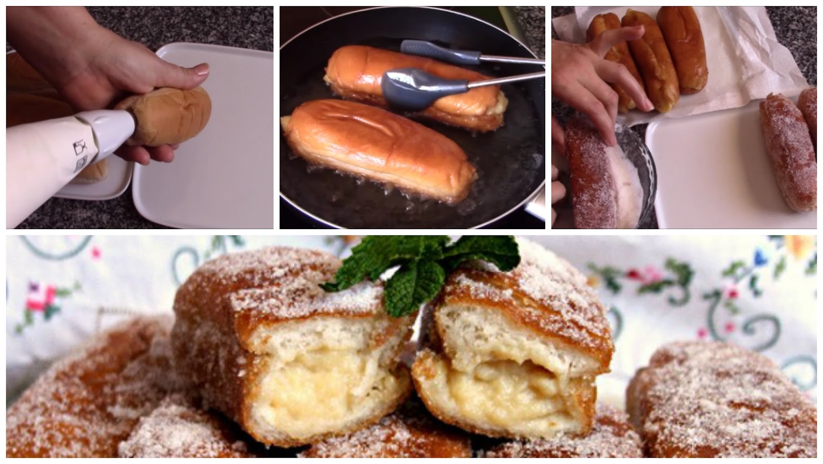 Xuxos rellenos de crema muy fácil - El dulce paladar