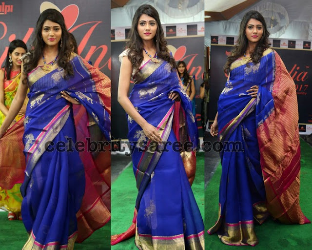Royal Blue Tissue Silk Saree - Saree Blouse Patterns