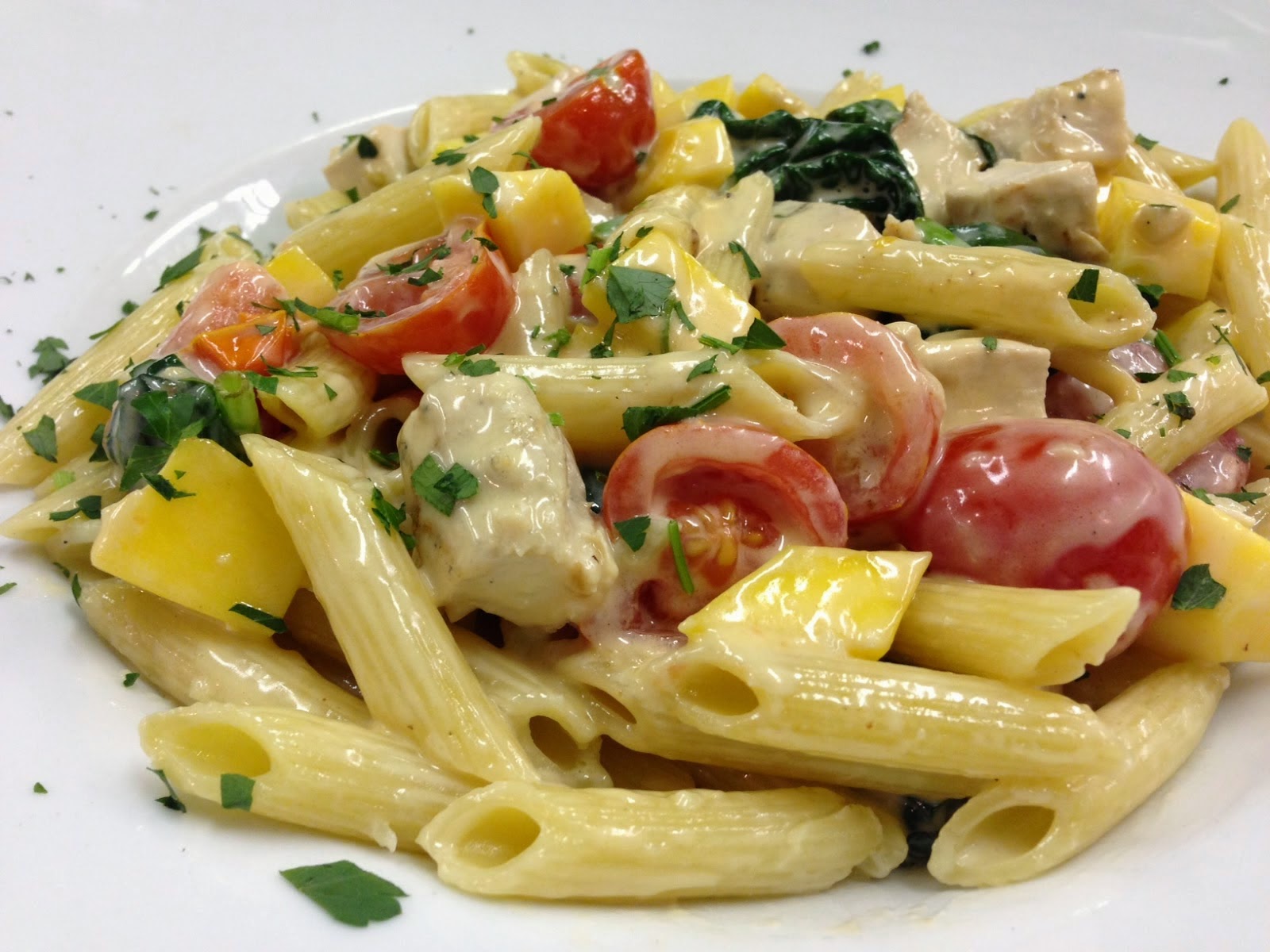 Chicken Pasta With Mango Sauce Recipe