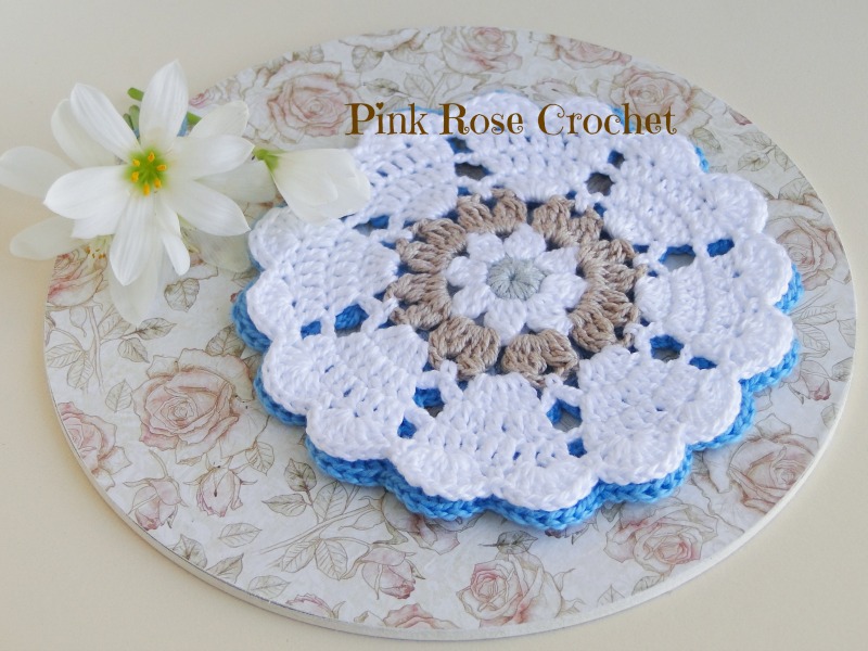 Pink Rose Crochet: Porta-Copos Centrinhos Flor Lirio Mini Mat Coasters