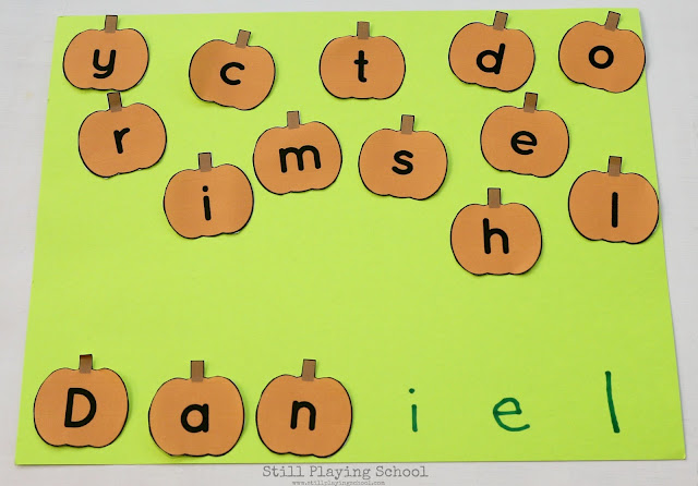 Pumpkin Name Spelling Activity | Still Playing School