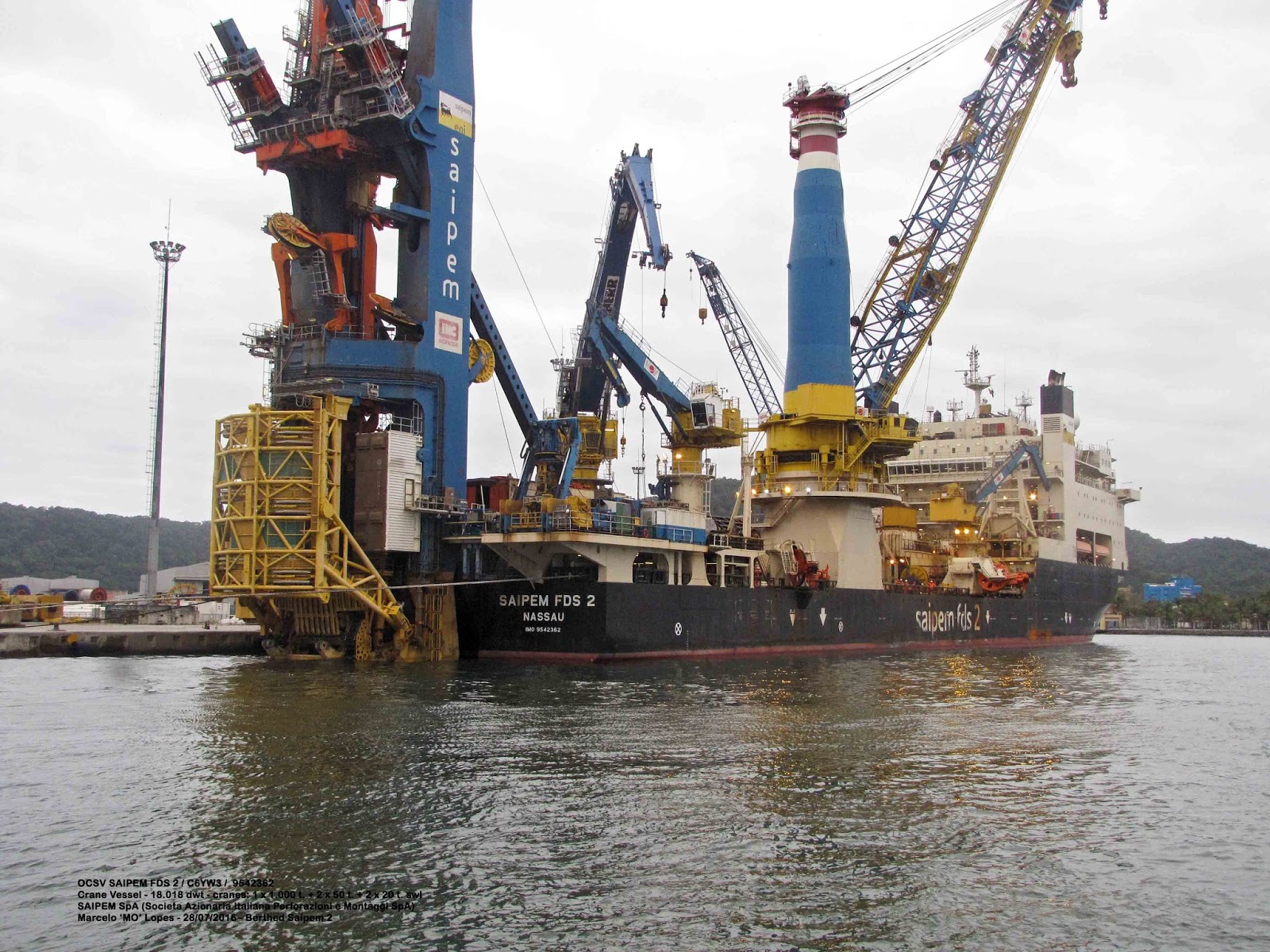 Santos Shiplovers: PCV Saipem FDS 2 / C6YF3 - Atracado no Saipem
