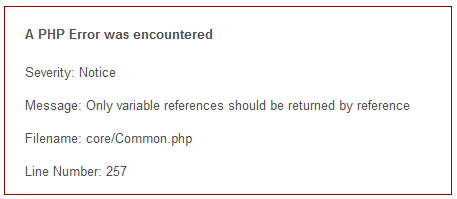 Mengatasi A PHP Error was encountered | core/common.php | line number 257 - Programing IT