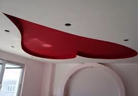 10 Red gypsum false ceiling design for living room 2015