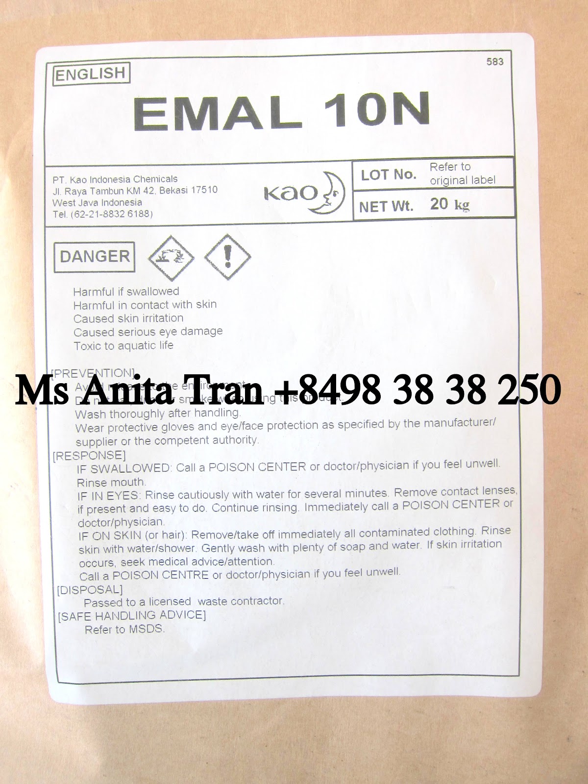 Viet Nam Chemical: LAURYL SULFATE - EMAL 10N