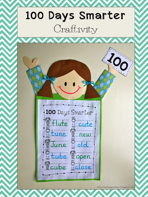 School Is a Happy Place: 100 Days Smarter FREE Craftivity