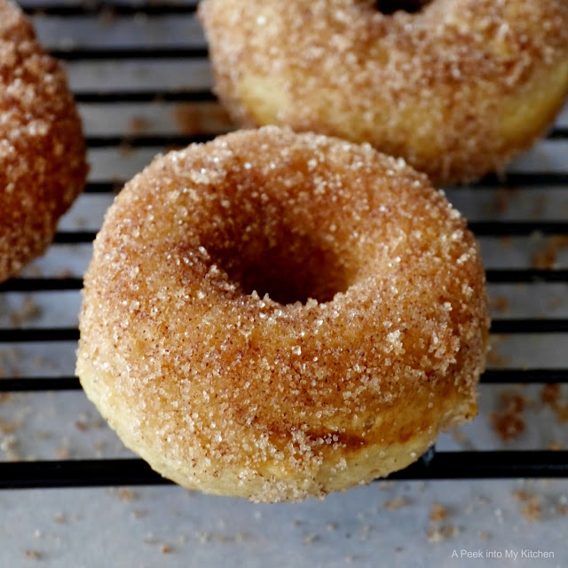 A Peek into My Kitchen: Baked Snickerdoodle Donuts (Eggless) ~ Day 59