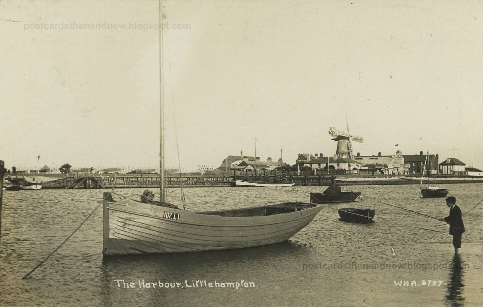 Postcards Then and Now: Littlehampton, Sussex, Pier Road and Kursaal, 1913