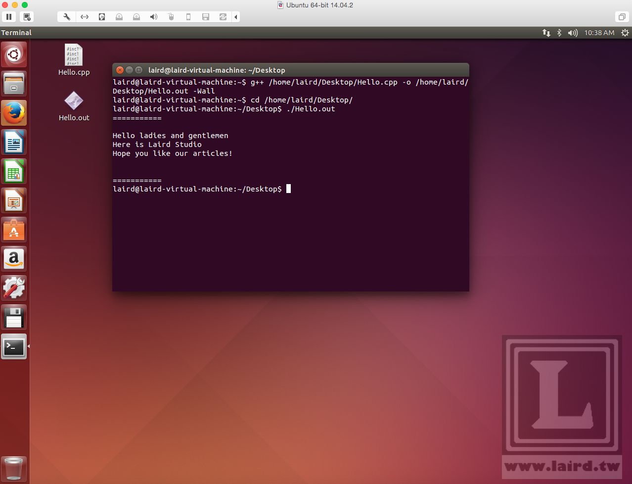 [ Linux ] [ C++ ] 如何在 Ubuntu 撰寫以及編譯執行 C++ 程式 | Laird Studio