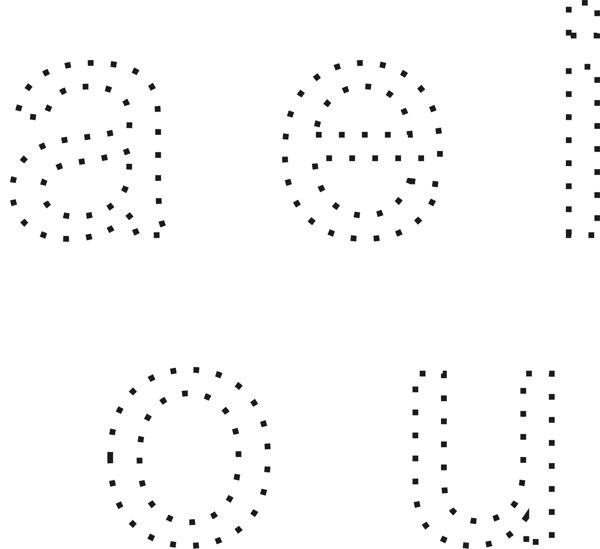 Imágenes y dibujos de las vocales para trazar