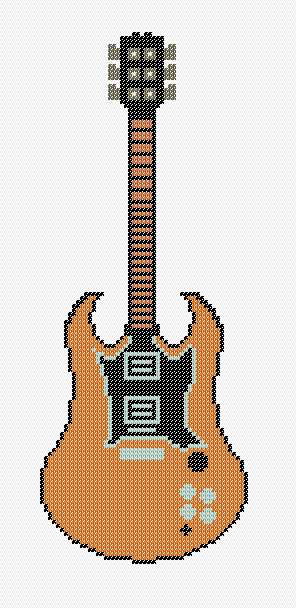 Dibujos Punto de Cruz Gratis: Guitar Cross Stitch Pattern - Guitarra ...