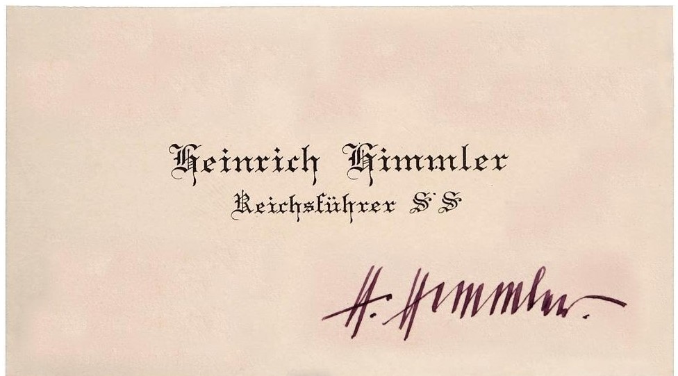 germanmilitariaww2: HEINRICH HIMMLER AUTOGRAPH SIGNATURE BUSINESS CARD ...
