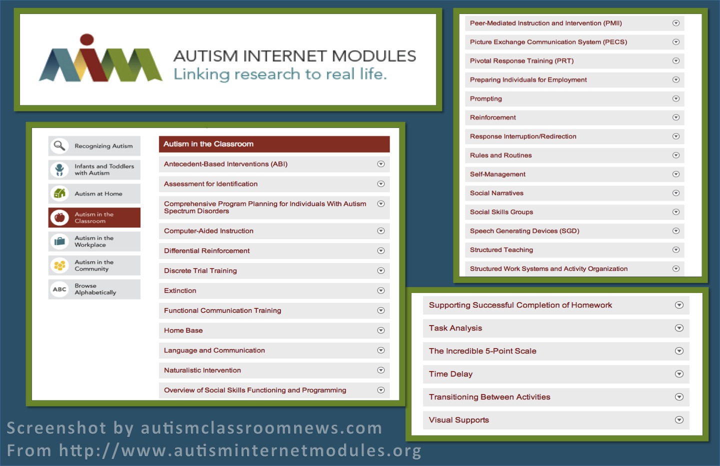 Autism Internet Modules: A Free Training Tool - Autism Classroom Resources