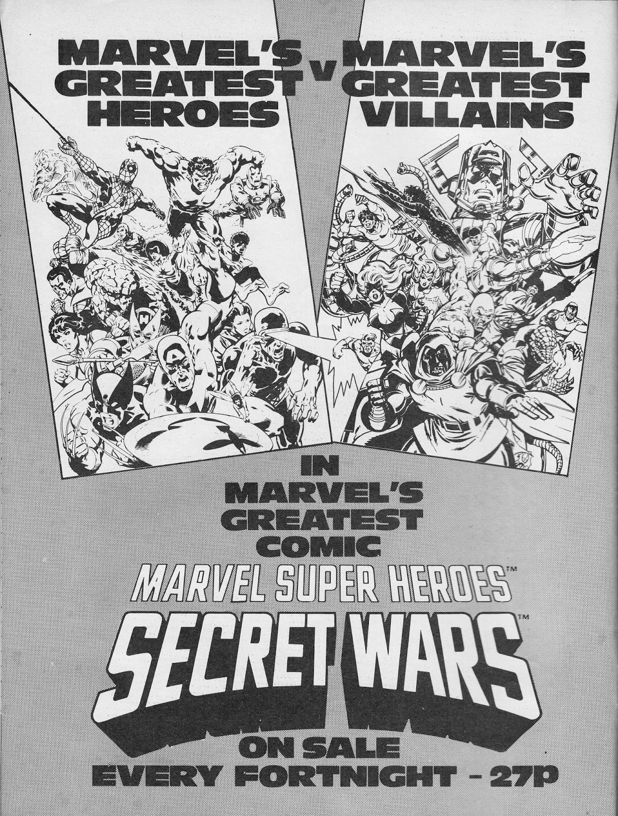 STARLOGGED - GEEK MEDIA AGAIN: 1985: SECRET WARS HOUSE ADS (Marvel UK)