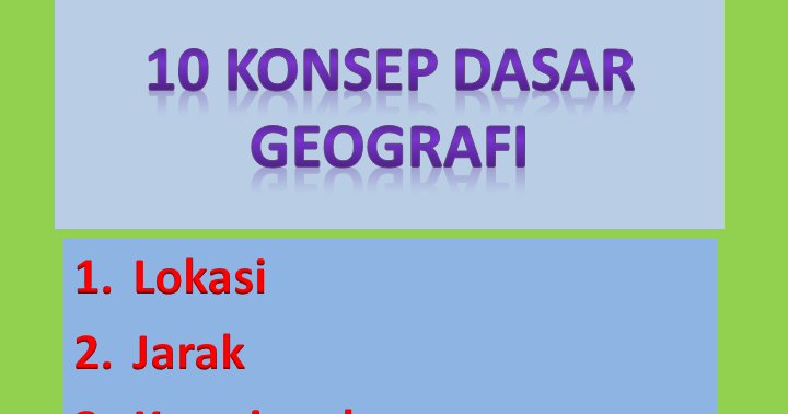 10 Konsep Dasar Geografi - Geosmansaguna