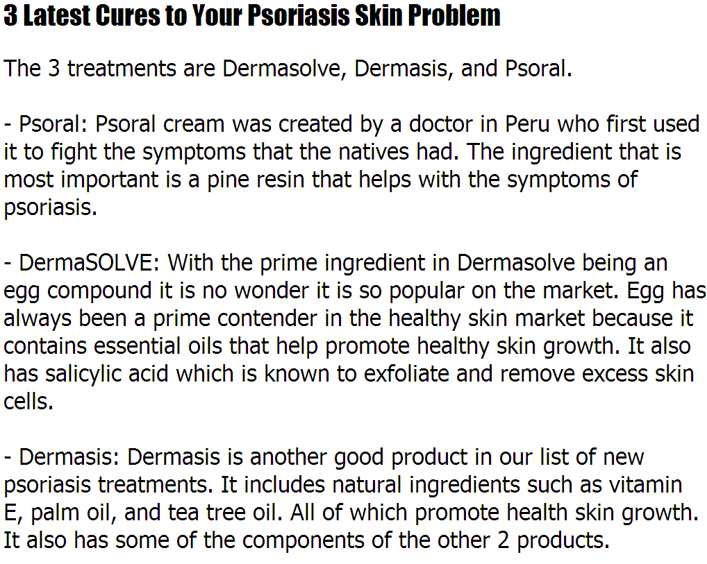 Psoriasis Remedy: New Psoriasis Treatment - 3 Latest Cures to Your ...