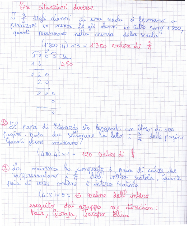 didattica matematica scuola primaria: Dalla frazione all'intero ...