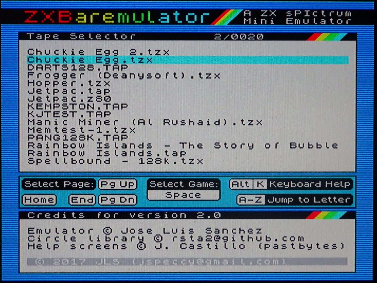 Tynemouth Software: ZXBaremulator - Bare metal ZX Spectrum emulator for ...