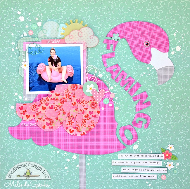 Doodlebug Design Inc Blog: Washi Tape Challenge: Flamingo Layout by Melinda