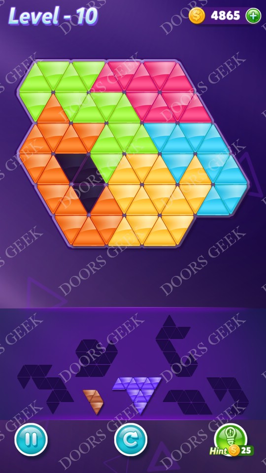 Block! Triangle Puzzle Advanced Level 10 Solution ~ Doors Geek