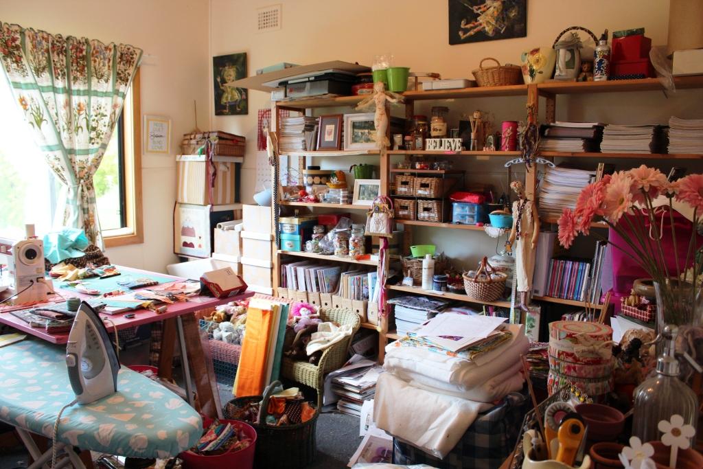 my messy sewing space
