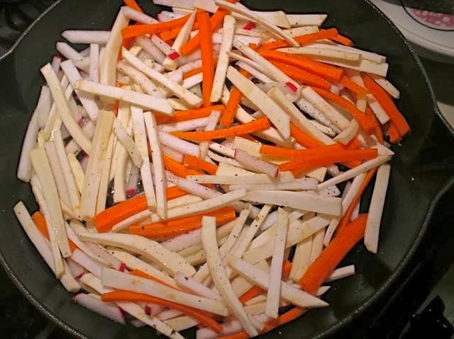 The Briny Lemon: Warm Root Vegetable Slaw with Maple-Cream Dressing