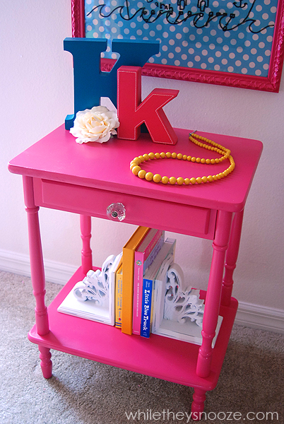 While They Snooze: Tween Girl Side Table