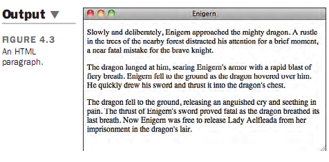 Web Publishing: FIGURE 4.3 AN HTML PARAGRAPH, INPUT