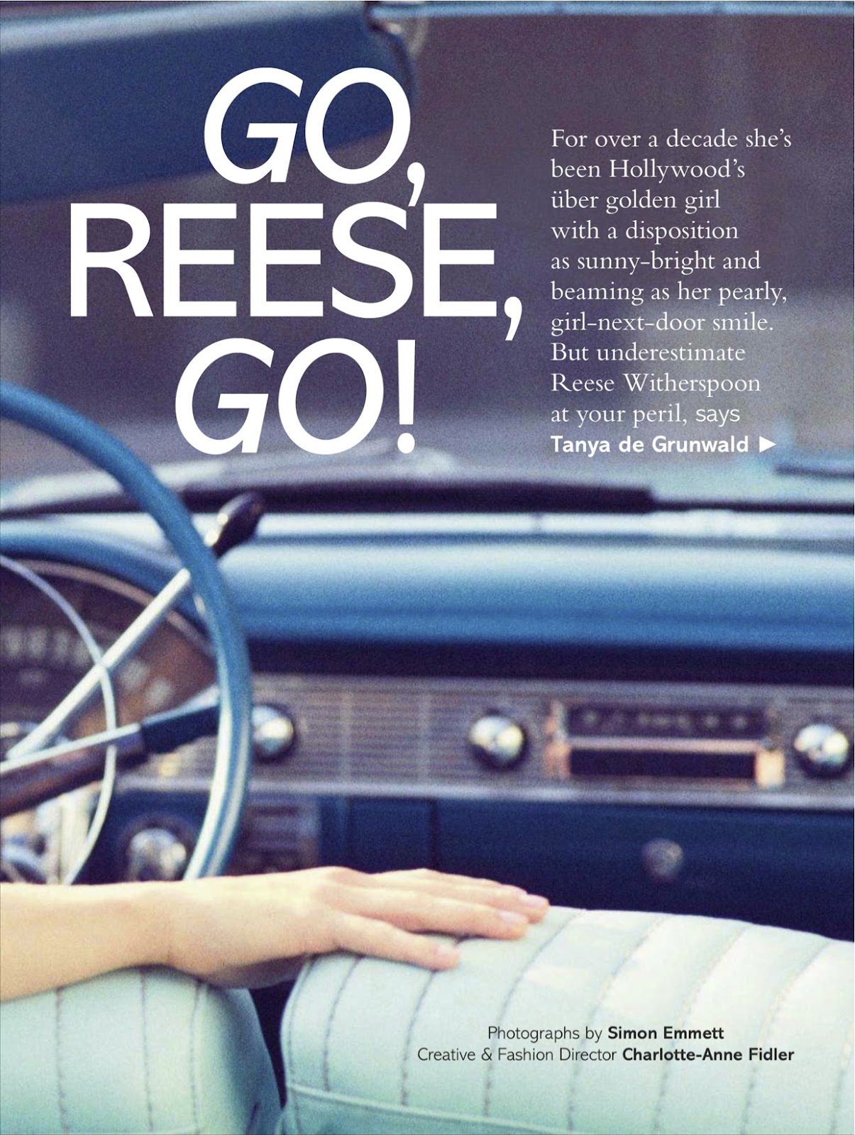 go, reese, go: reese witherspoon by simon emmett for glamour uk march ...
