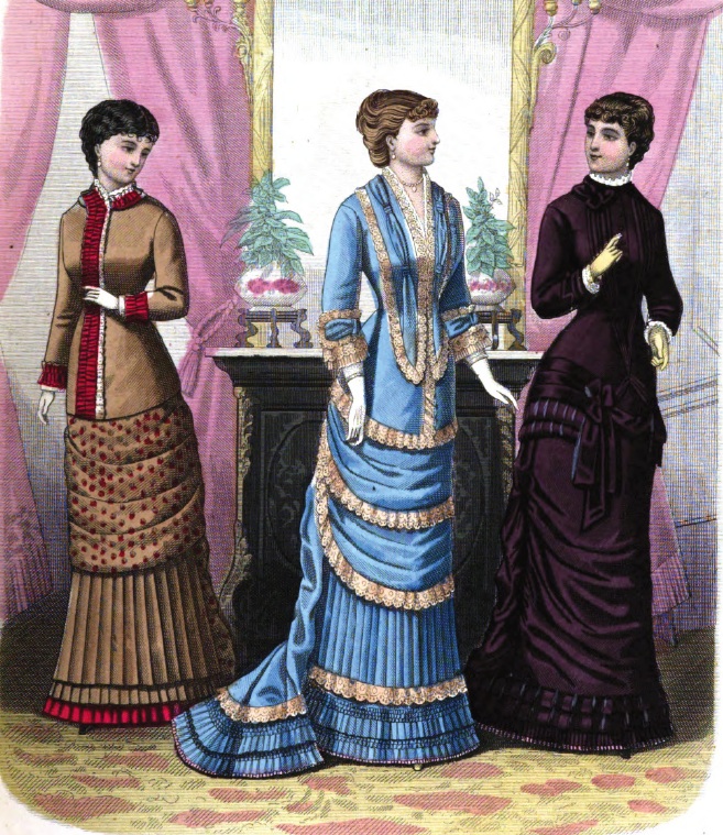 "Fashion plate, 1870's." Lavender for mourning. | Moda antigua, Moda ...