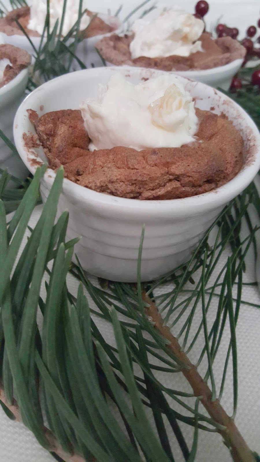 Chocolate Soufflé with Orange Cream