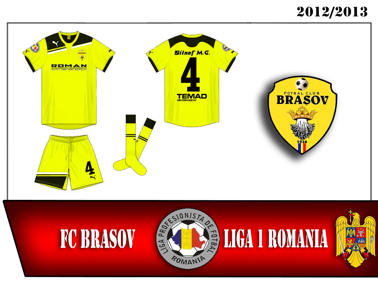 Ionut Football Kits: FC Brasov home kit 2012/2013