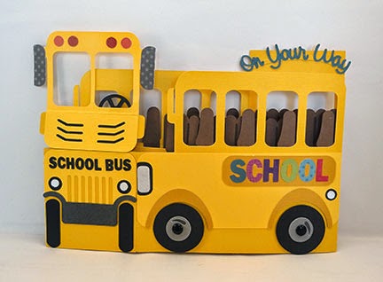 Needles 'n' Knowledge: School Bus Box Card Assembly Tutorial